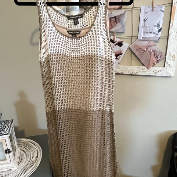 Tommy Bahama | Dresses | Tommy Bahama Beige Color Block Crochet Dress ...